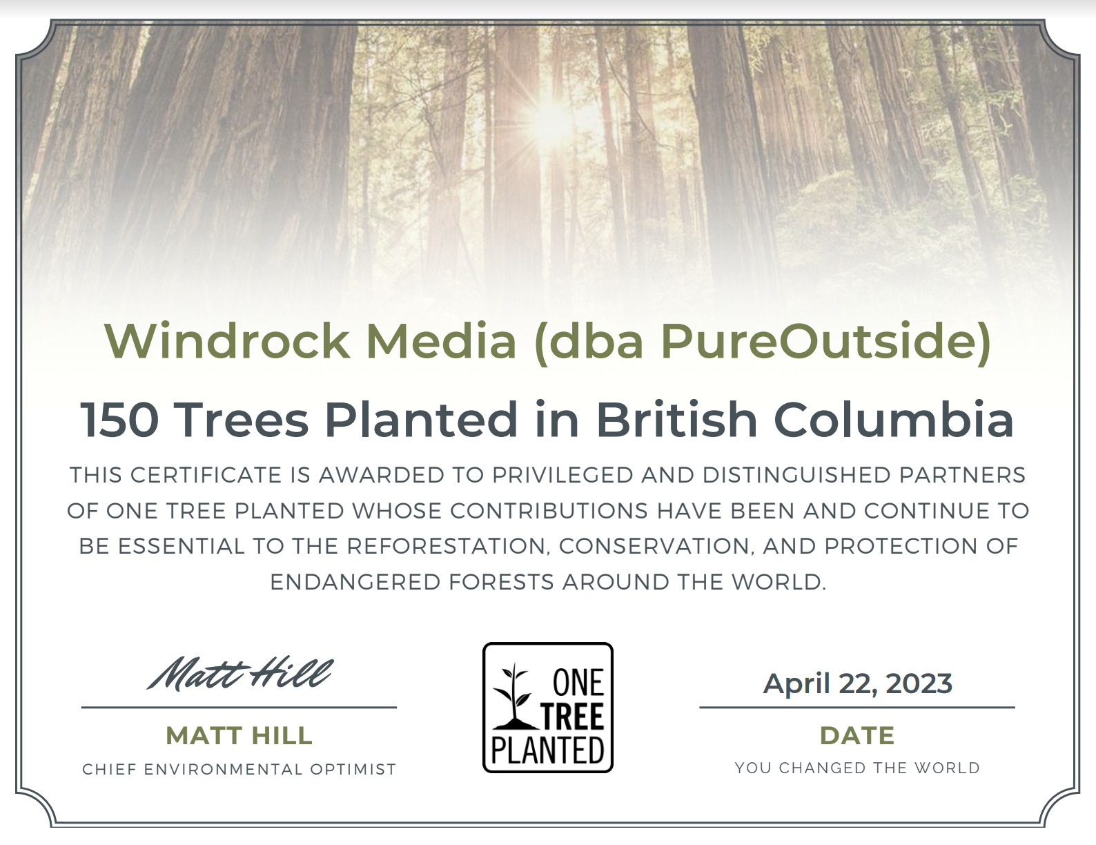 Pack & Trail Plants 150 Trees with One Tree Planted - Pack & Trail